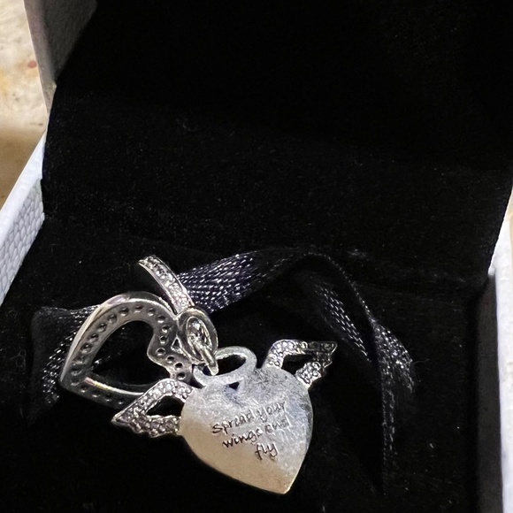 Pandora | Jewelry | Pandora New Heart And Angel Wings Dangle Charm ...